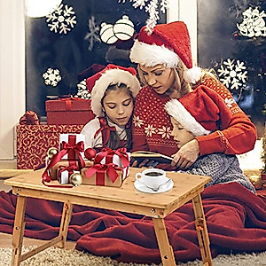 Large Size Laptop Tray Desk Nnewvanet 25.6x17.7in Bamboo Floor Desk Low Table Bed Tray Table,Foldable Adjustable Study Writing Gaming Breakfast Serving Floor Table Support 18in Laptop w' 4 Leg Lock