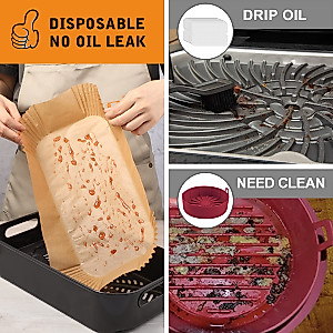 Aieve Air Fryer Liners Disposable, 100Pcs Non-Stick Parchment Paper Sheets Accessories for Ninja Air Fryer XL