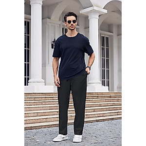 COOFANDY Men's Jogger Sweatpants Cotton Yoga Pants Casual Trousers Lounge Pants Black