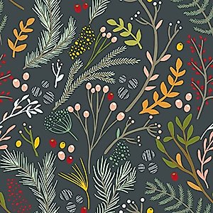 VaryPaper Dark Tropical Moss Leaf Wallpaper Peel and Stick Wallpaper Vintage Floral Wallpaper Self Adhesive Removable Floral Contact Paper Vinyl Wallpaper for Bedroom Bathroom Living Room 17.7"x78.7"