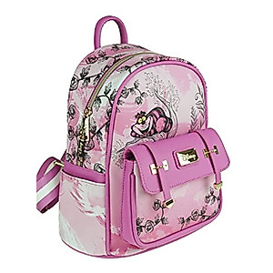 Alice in Wonderland - Cheshire Cat 11" Vegan Leather Mini Backpack - A21819