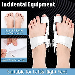 Donnetty Bunion Corrector for Women & Men, Orthopedic Toe Straightener, Adjustable Splint Bunion Pads Day Night Support with Toe Separator for Bunion Relief