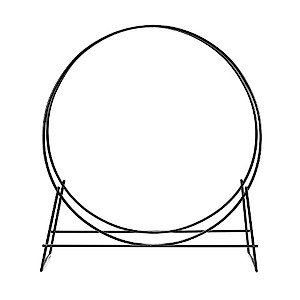 Uniflame, W-1889, Black Finish 48 in. Diameter Tubular Firewood Log Hoop Rack