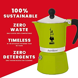 Bialetti 4972 Rainbow Espresso Maker, Green