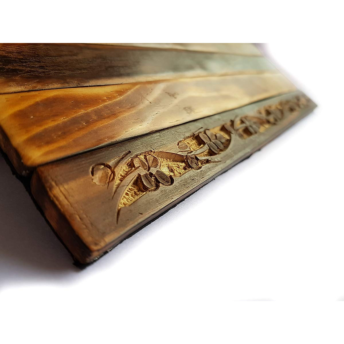 NeoTrove Sofa Arm Tray for Flat Armrest Hand Carved in Natural Textured Wood (Not Suitable for Rounded Sofa Arms)