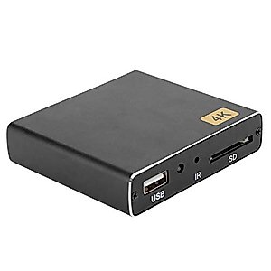 4K Media Player, 1080p Full HD USB Media Player HDMI Media Player Support Horizontal Vertical Screen Autocycle Advisement Player with Remote Control(US)