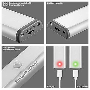 Led Cabinet Lights,Motion Activated 20-LED Wireless Motion Sensor Closet Lights,Rechargeable USB,Battery Powered,Safe,Portable, Magnetic,Easy to Install,for Closet/Cabinet/Wardrobe/Kitchen(2Pack)