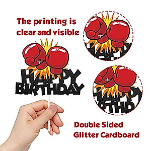 Boxing Happy Birthday Cake Topper,Sports Birthday Theme Party Cake Decor,Wrestle Themed Baby Shower or Birthday Party Decor Supplies