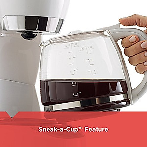 Black+Decker CM1160W-1 CM1160W 12-Cup Programmable Coffeemaker, white/stainless steel