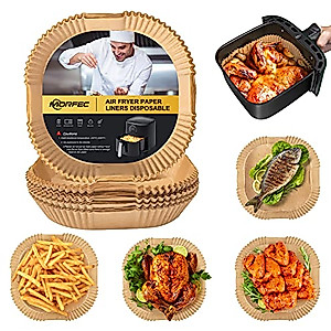 Air Fryer Liners Disposable Paper - 130 Pcs 8In Square Parchment Paper Liners, Non-Stick Airfryer liners Fit 5 6 7 8 QT for Air Frying, Baking, Roasting Microwave