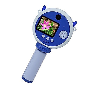 Portable Digital Camera Toy 8X Digital Zoom Cute Protective Case for Kids Selfie Camera for Birthday Gift (Blue)
