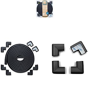 18ft Edge 16 Corners - Bundle & Save - RovingCove HeftyFit Edge Corner Guards (18ft Edge 8 Corners, Onyx Black) + RovingCove HeftyFit Corner Guards (8 Corners, Onyx Black)