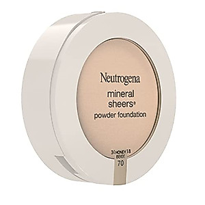 Neutrogena Mineral Sheers Compact Powder Foundation, Lightweight & Oil-Free Mineral Foundation, Fragrance-Free, Honey Beige 70,.34 oz (Pack of 2)