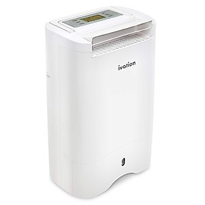 Ivation 19 Pint Small-Area Desiccant Dehumidifier Compact and Quiet - with Continuous Drain Hose for Smaller Spaces, Bathroom, Attic, Crawlspace and Closets - for Spaces Up to 410 Sq Ft