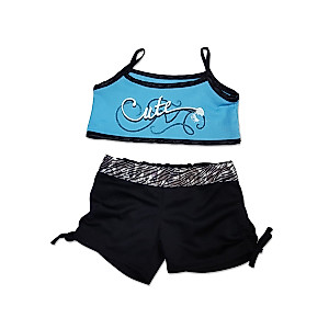 Cute Blue Tank Top w/Leggings Outfit Fits Most 14" - 18" Build-a-Bear and Make Your Own Stuffed Animals