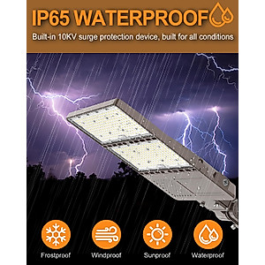 ADUB 300W LED Flood Light ETL Listed, 42,000LM Bright LED Stadium Light 5000K, 320W LED Parking Lot Light UL Listed LED Shoebox Street Light