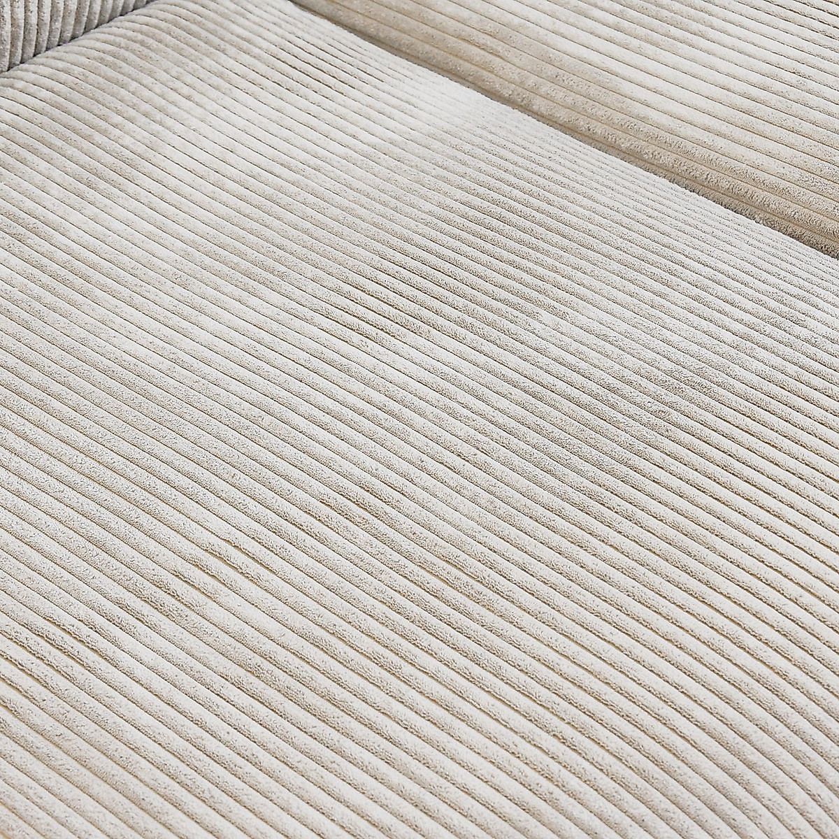 Sdorens 141" Modular Sectional Sofa, L-Shaped Couch 3 Seater with Ottoman, Oversized Corduroy Modern Modular Sofa with 5 Pillows for Living Room, Office, Beige