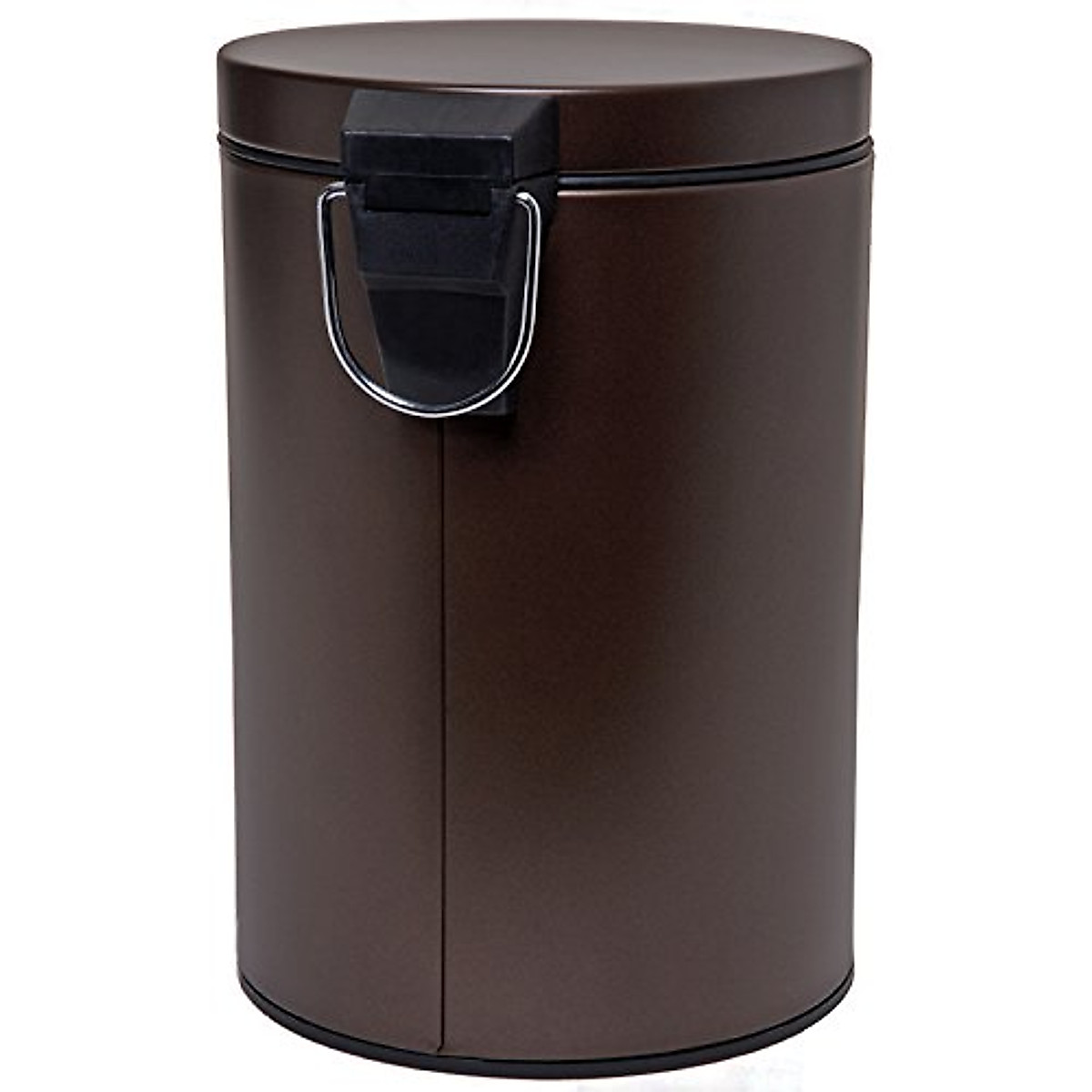 HOMEBASIX LYP0701 Small Step Round Trash Can, 7-Liter, 1.8 Gallon Venetian Bronze