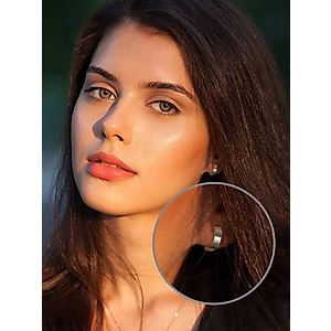 Mudder 8 Pieces Non-Piercing Earrings Ear Clip Fake Ear Hoops for Men and Women, Stainless Steel, 4 Colors