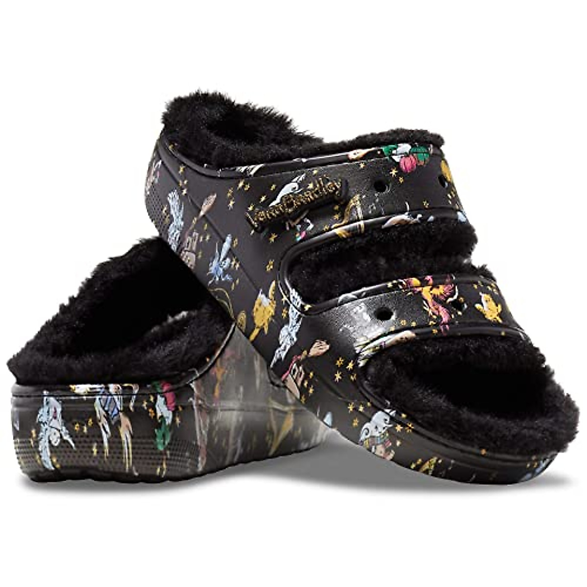 Crocs Unisex-Adult Classic Harry Potter Cozzzy Sandals Slide, Black/Multi, Numeric_6 US Men