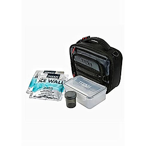 Arctic Zone Titan Expandable Lunch Bag, Includes 2 High Performance Ice Walls and a Reusable Lunch Box with Sauce Cup, Adjustable Shoulder Strap, 5 Piece Kit Total