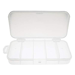 RuiLing 3pcs Multifunctional Portable 5-Grid Clear Visible Plastic Fishing Tackle Accessory Box 5 Compartments Jewelry Making Findings Organizer 4.96 x 2.44 x 1 Inch