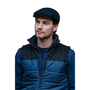 Mucros Weavers Irish Trinity Flat Cap for Men, Newsboy Hat (X-Large, Charcoal)