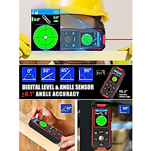 NOYAFA NF-518S Wall Scanner Stud Sensor 3IN1 Stud Detector Beam Detector Laser Rangefinder Digital Level Meter Tape Measure for Metal, Wood, Joists, AC Cord Rechargeable, Voice Annunciation