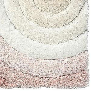 LUXE WEAVERS Pink 5x7 Shag Geometric Area Rug, Modern, Stain Resistant, Easy Indoor Rugs for Bedroom, Living Room