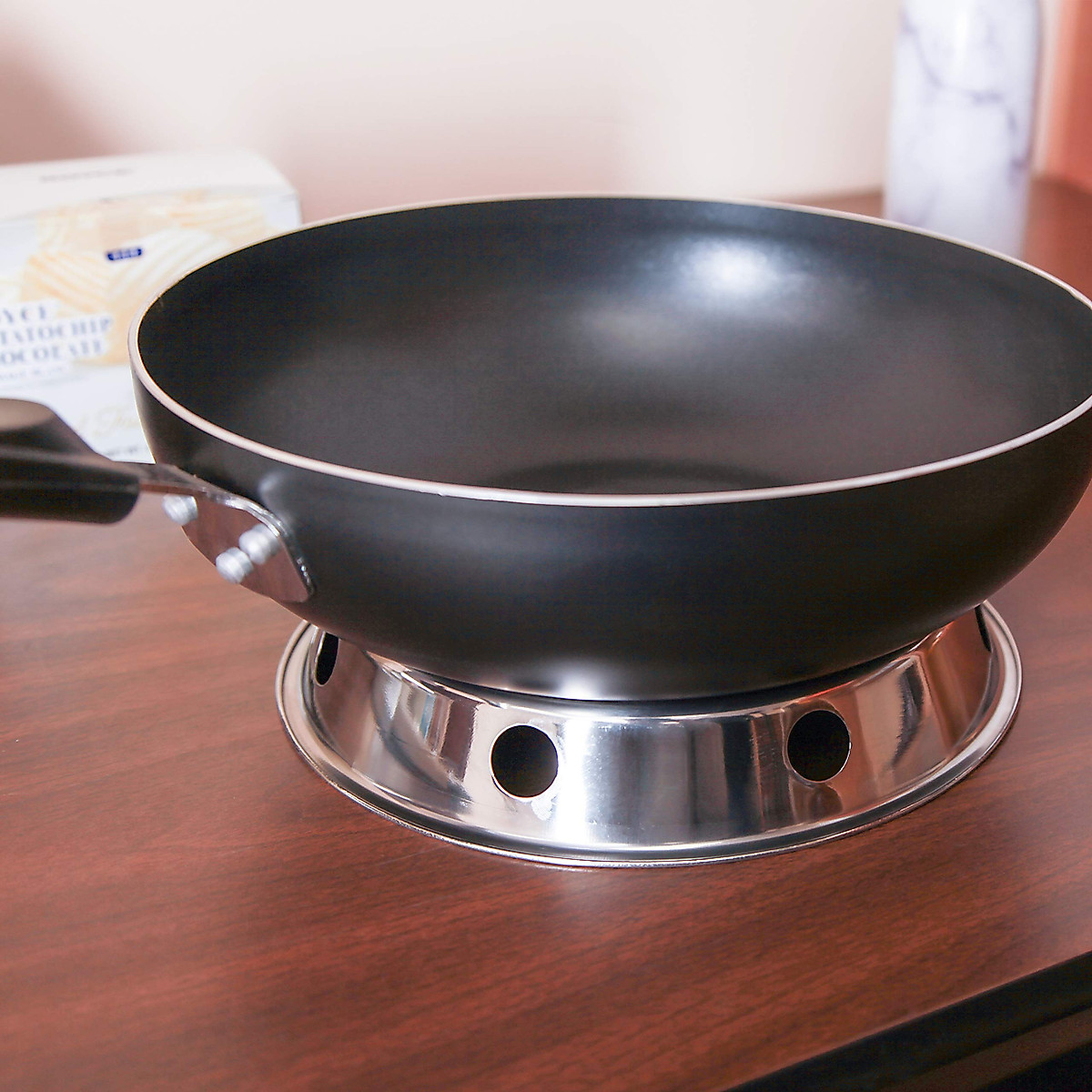 Lake Tian Stainless Steel Wok Ring/Small Metallic Round Bottom Plated Steel Construction Wok Rack Universal Size for Gas Stove Fry Pans (2)