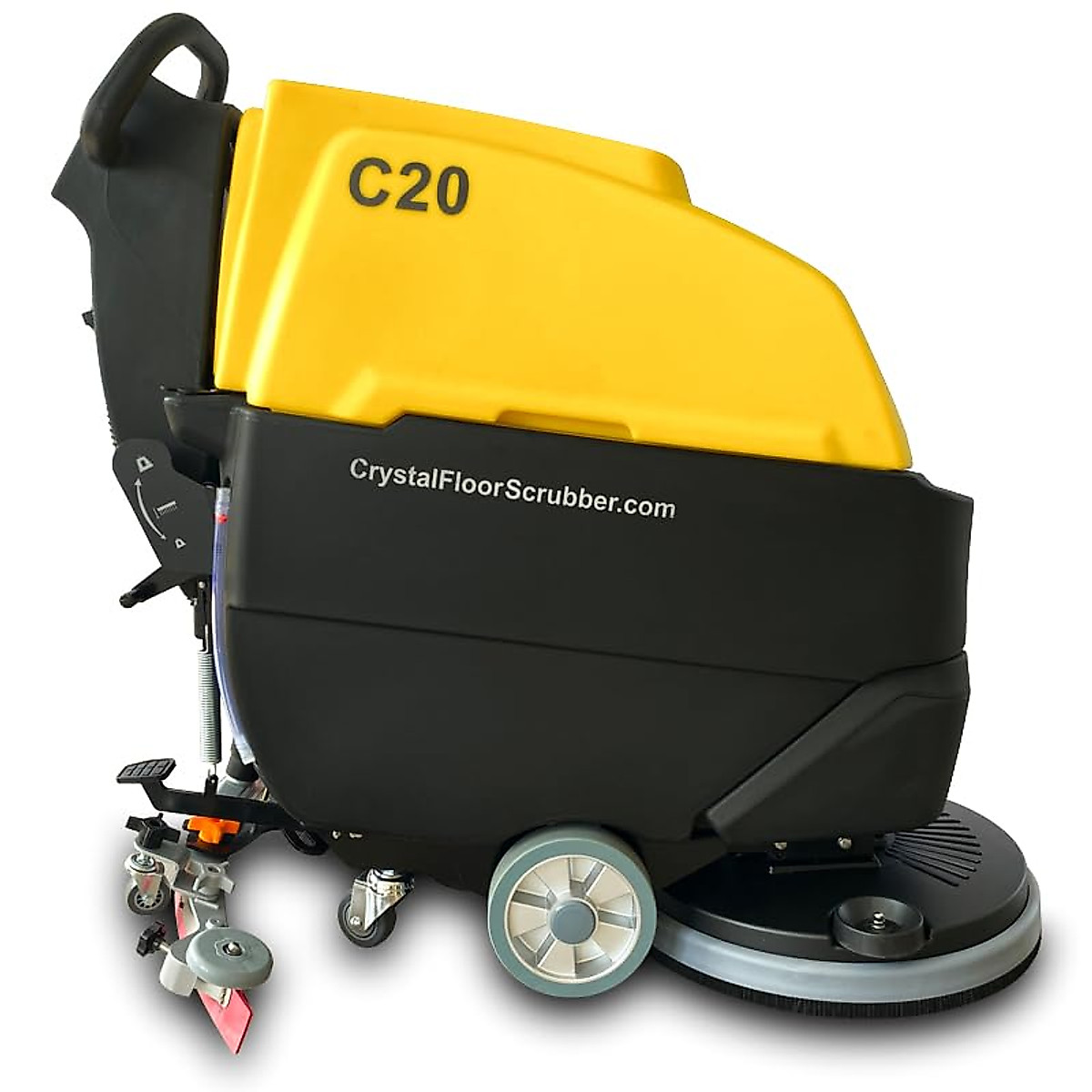 Battery Powered Floor Scrubber C20, 20.5" Brush, 31" Squeegee Width, 16 Gallon Recovery Tank, with Brush, red pad, pad Holder, 1 Set of Rubber