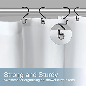 Waitkey 8 Pcs S Hooks for Hanging, 3 inch S Shaped Hooks Stainless Steel Multi-Functional Metal Hanging Hooks for Hanging Shower Curtain, Pots, Pans, Jeans, Towels, Bags, Jewelry (Black)