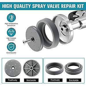 Replacement B-24K B-0107 Pre-Rinse Spray Valve Repair Kit for T&S Brass, Commercial Sink Sprayer Spray Face Bumper and Screw Repair Part, Grey