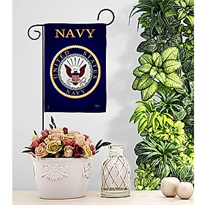 Breeze Decor US Navy Garden Flag USN Armed Forces Seabee Official Licensed United State American Military Veteran Retire Decorative, 13"x 18.5", Memorial Day Gifts Made in USA