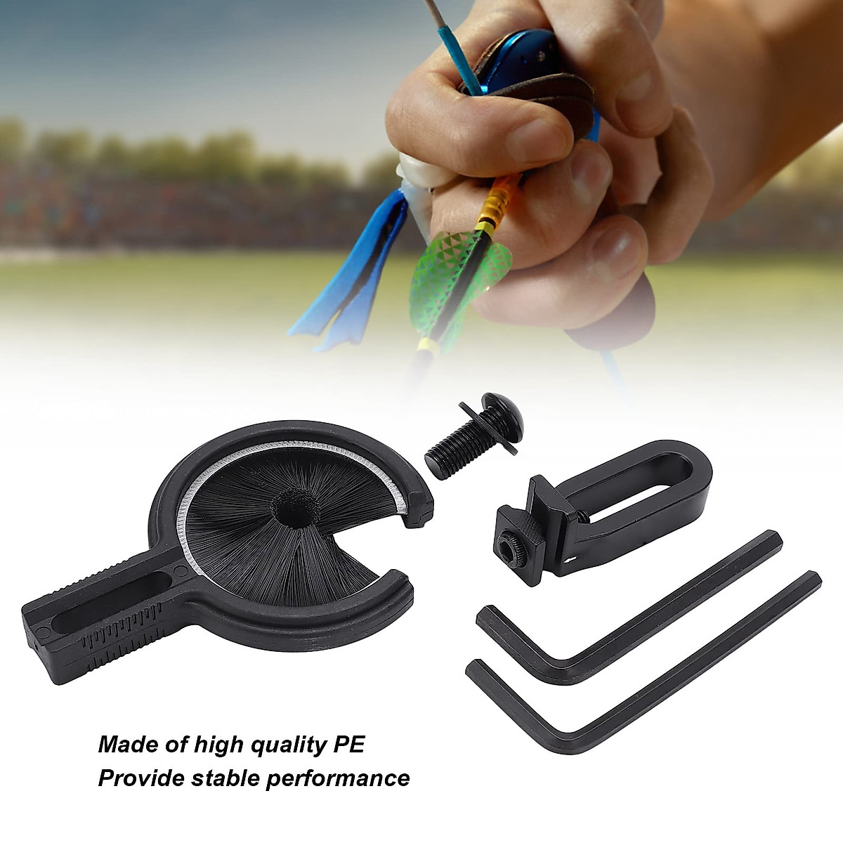 SPYMINNPOO Brush Arrows Rest Set, Compound Recurve Bow Brush Arrows Rest Set Round Arrows Stand Hunting Accessories for Left Right Hand Extreme Sports