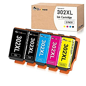 OINKWERE Remanufactured 302XL Ink Cartridge Replacement for Epson 302 Ink Cartridges 302 XL T302XL T302 to Use with XP-6000 XP-6100 XP6000 XP6100 Printer (5-Pack)