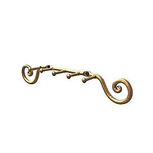 BOSKY Key Holder Wall Mounted Decorative Wrought Iron Handmade Farmhouse Key Hooks Hallway Hanger for Front Door, Keys, Leashes, Entryway ~ Rustic Gold