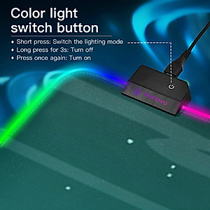 Large RGB Gaming Mouse Pad Family Adventure Camping Evening Scene Tent Glowing Extended Mousepad 35.4x15.7in, Soft Anti-Slip Rubber Base Luminous Mouse Mat for Pc Laptop, Gaming, Office, Home