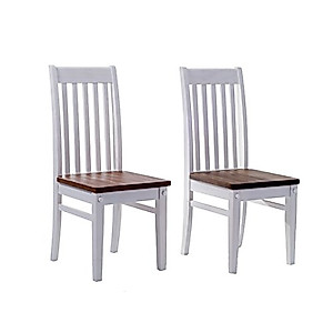 B.R.A.S.I.L.-Möbel TableChamp Dining Table Set for Four Rio Pine with Bench and Two Chairs Oak Antique White Solid Wood