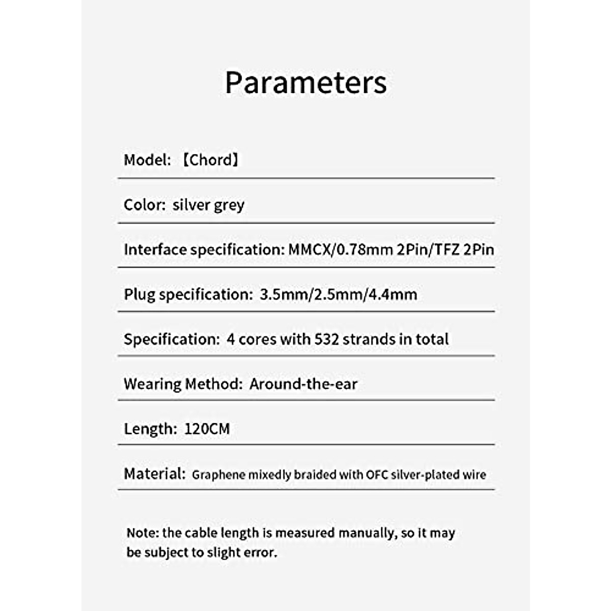 H HIFIHEAR 2Pin Earphone Cable,KBEAR Chord 4 Cores Graphene Mixedly Braided with OFC Silver-Plated Upgrade Wire,3.5mm Gold-Plated Detachable Cable Replacement Earphone Wire (Silver, 2Pin 0.78-3.5MM)