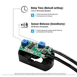 SENSKY BS010H DC 12V to 30V 3A Mini Pir Motion Sensor Switch,Occupancy Sensor Switch for Gun Safe, Kitchen Cabinet, Pantry, Closet led Lighting (Black-without Light Sensor)