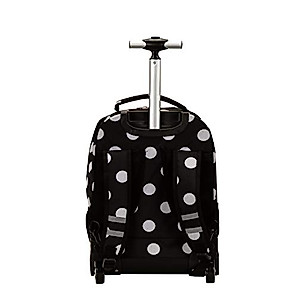 Rockland Single Handle Rolling Backpack, Black Dot, 19-Inch