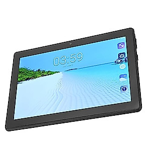Pssopp Office Tablet, 3 Card Slots 6GB RAM 128GB ROM US Plug 100‑240V HD Tablet for Travel (Black)