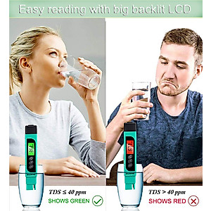 TDS Meter Water Quality Tester,HASFINE Digital Conductivity Meter 3 in 1 TDS,EC and Temperature Meter, Accuracy Testing Pen 0-9999 PPM Meter for Drinking Water, Aquariums,Pool and More