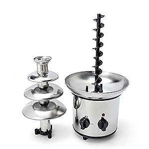 4 Tier Stainless Steel Electric Chocolate Fondue Fountain Machine 4-Pound Capacity for Chocolate Candy Butter Cheese (4-Tier)