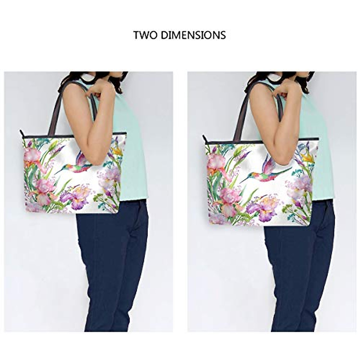 Spring Hummingbird Birds Flowers Handbags and Purse for Women Tote Bag Large Capacity Top Handle Shopper Shoulder Bag
