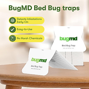 BugMD Bed Bug Trap (3 Pack), BugMD Essential Pest Control Concentrate (1 Pack) and Spray Bottle 32 oz (1 Pack) Bundle