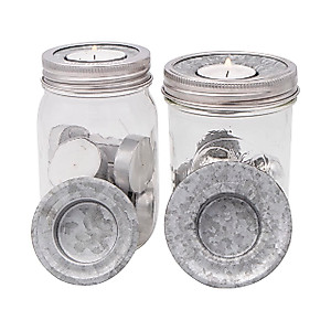 Mason Jar Lifestyle Tea Light Candle Holder Metal Lid Inserts for Mason, Ball, Canning Jars (6 Pack, Wide Mouth)