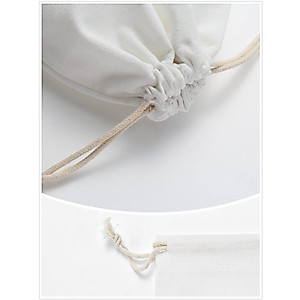 20 Pieces Cotton Drawstring Bags,5 x 7 Inch White Small Gift Bags Breathable Packing Pouches Reusable Muslin Storage Bags with Taps and Ropes Perfect for Wedding Birthday Favors Party Craft Birdal Shower and Organizing