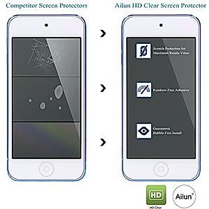 Ailun Screen Protector for iPod Touch 7/6/5 Curved Edge Tempered Glass 3Pack Compatible with iPod Touch 7th Generation 2019 Released 6th Generation 2015 Released 5th Generation Case Friendly
